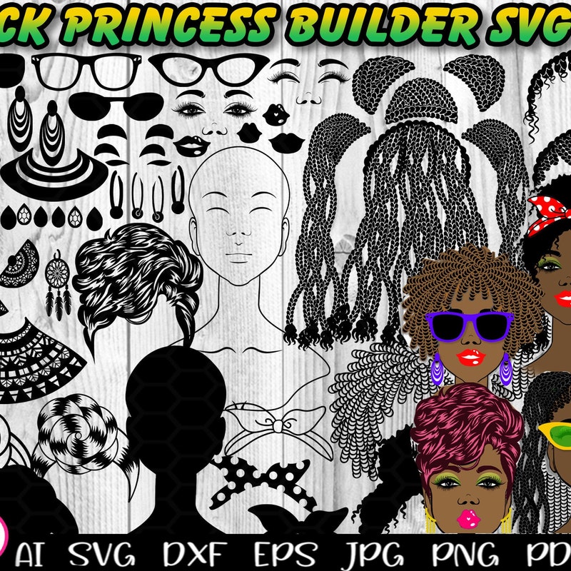 Afro Princess Svg - Etsy