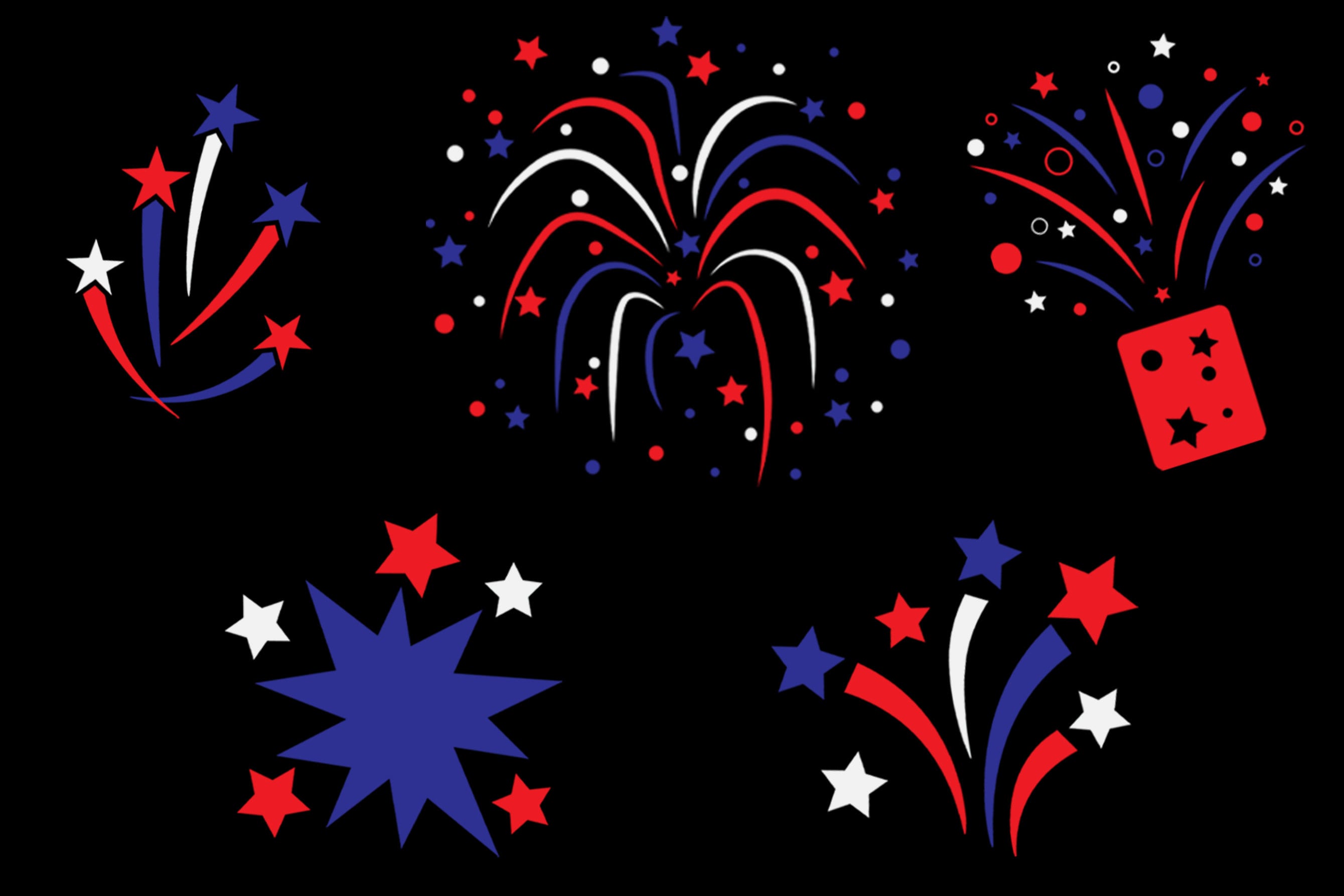 Independence Day Fireworks 25 Designs SVG Cut Files for - Etsy