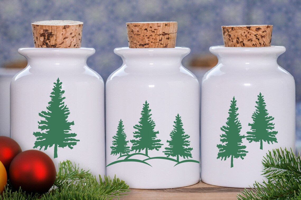 Christmas SVG Pine Tree Clipart Design Decorative Elements - Etsy