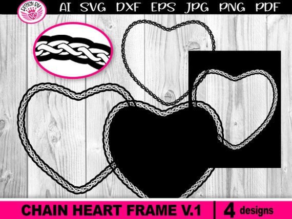 Valentine Heart Shape Frame Border Template With Small Size | Etsy