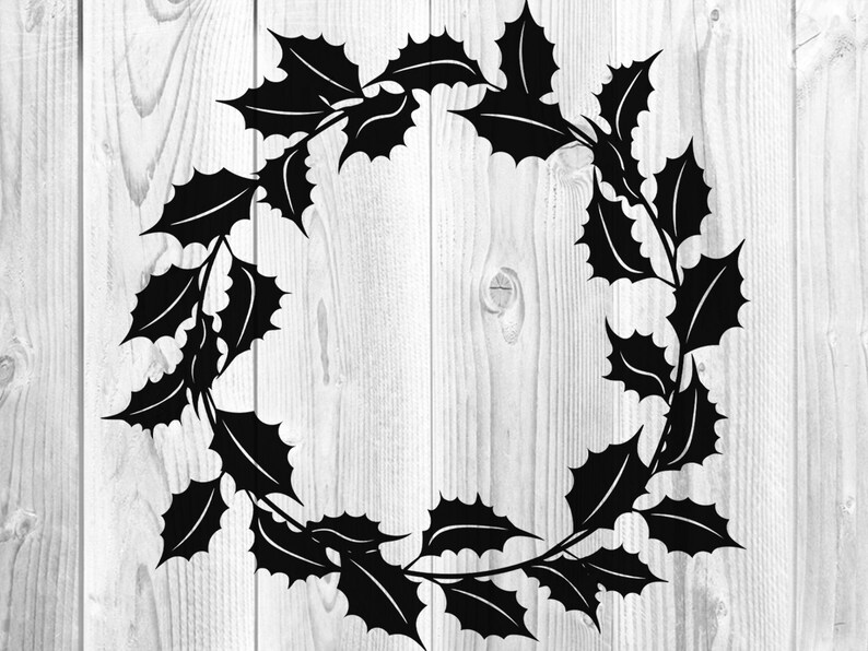 Christmas SVG Holly Wreath With Ribbon Bow Clipart Design - Etsy