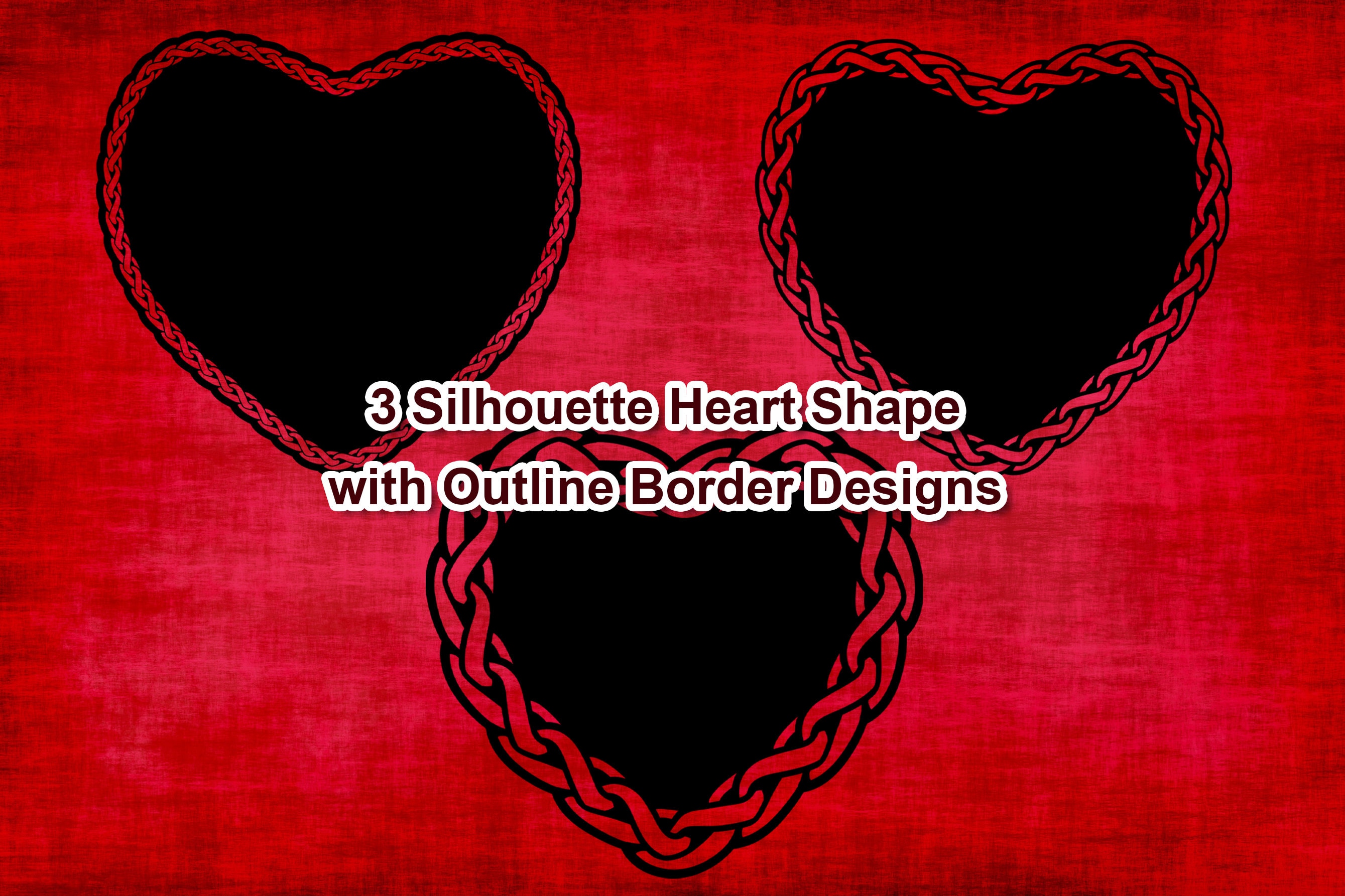 9 Designs Wire Chain Metal String Style Heart Shape Border Frames SVG ...