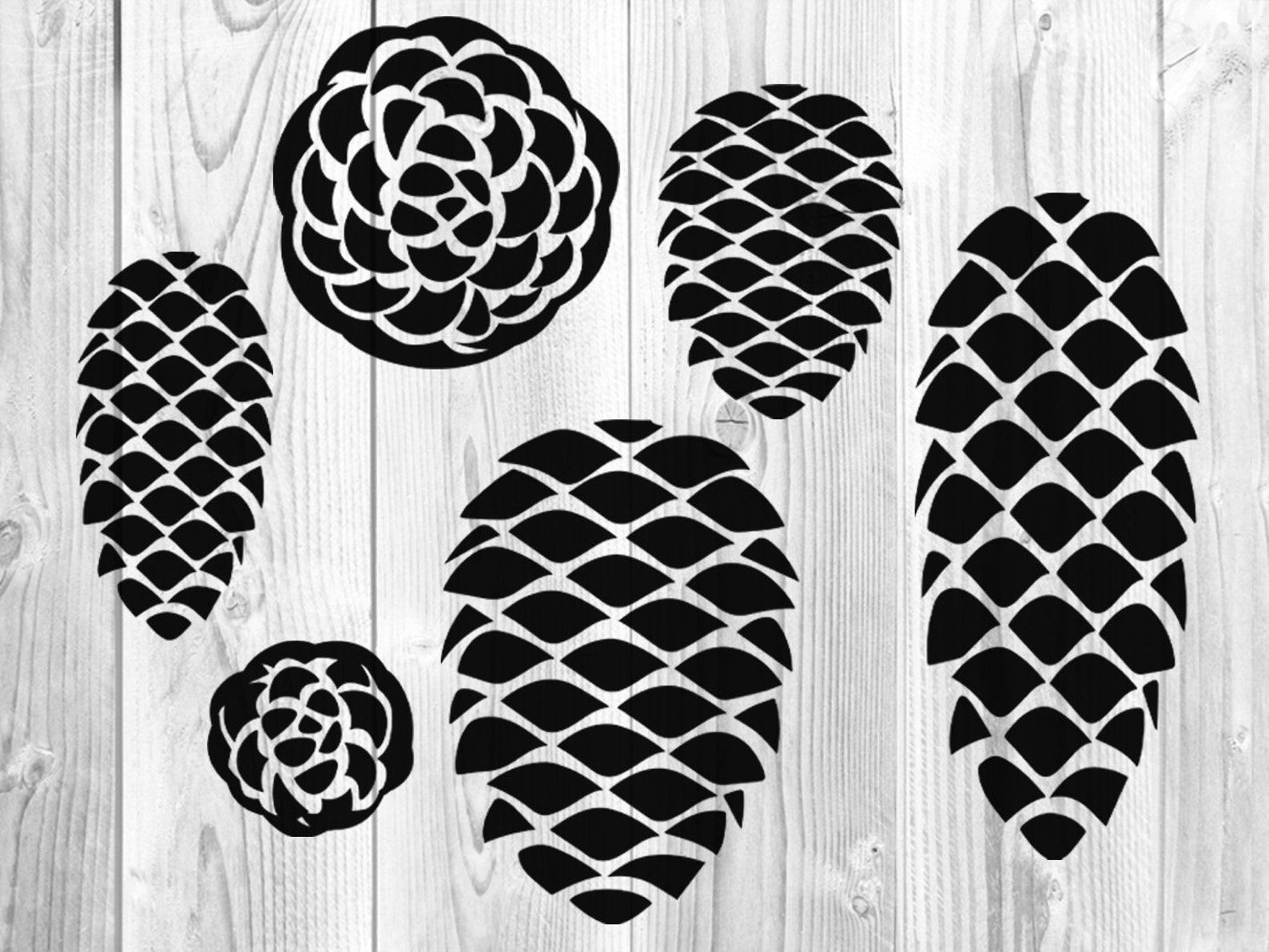 Christmas SVG Pine Leaves Clipart Design Elements Instant - Etsy