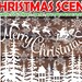 Merry Christmas Scene Silhouette Rectangle Design SVG Clipart Decor ...