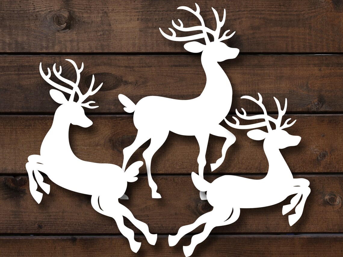 Christmas SVG Reindeer Clipart Designs Decorative Elements | Etsy