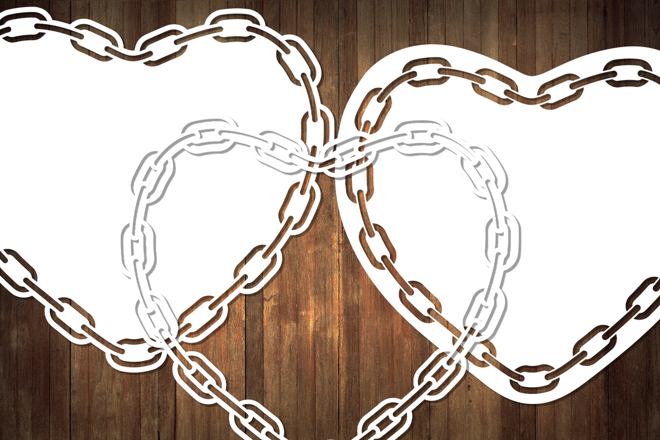 9 Designs Simple Metal Chain Style Heart Shape Border Frames SVG Clip ...