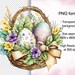 Easter Eggs in Floral Basket Watercolor Painting Clipart Sublimation ...