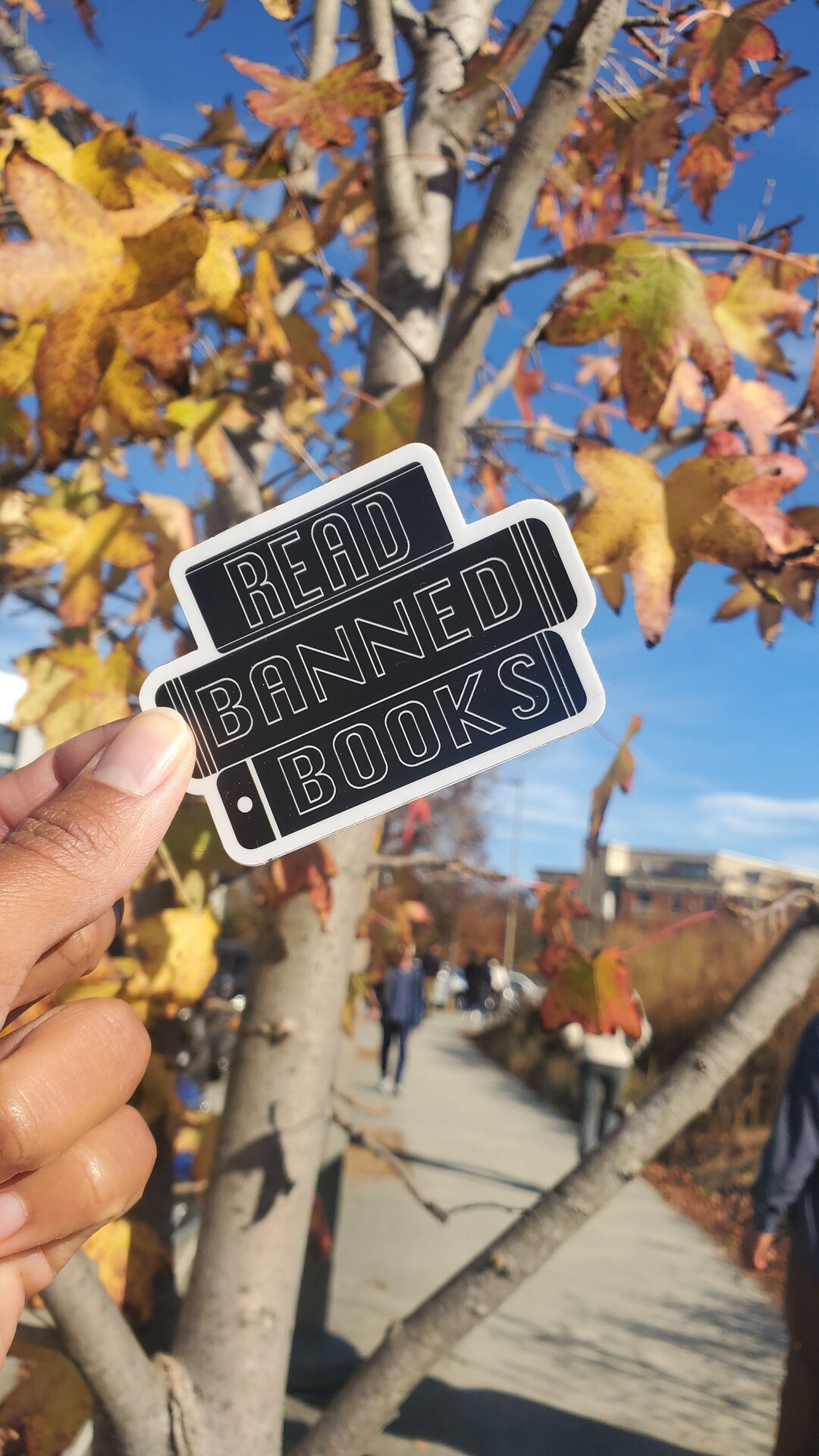READ BANNED BOOKS Sticker Black and White - Etsy
