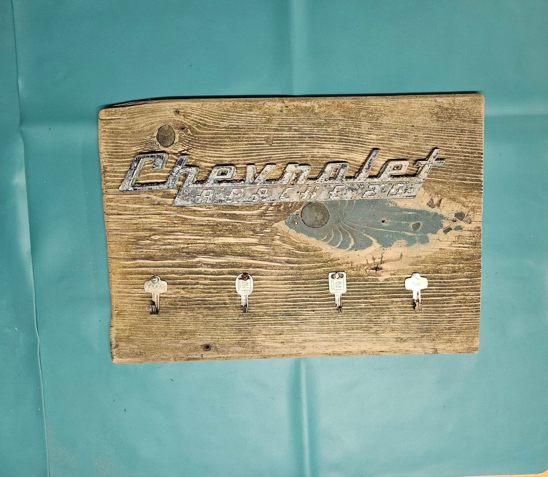 Chevrolet Apache Barn Wood Sign With Key Hooks - Etsy