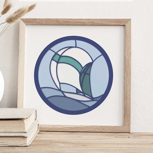 3D Boat at Sea SVG, Layered Coastal Ocean Shadow Box for Him, Dad ...