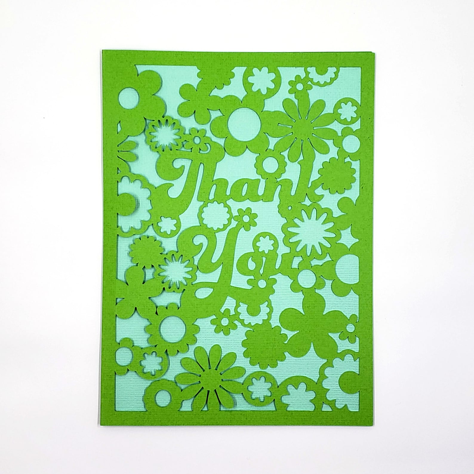 Thank You Card SVG Retro Flower Power Papercut Greeting Card - Etsy