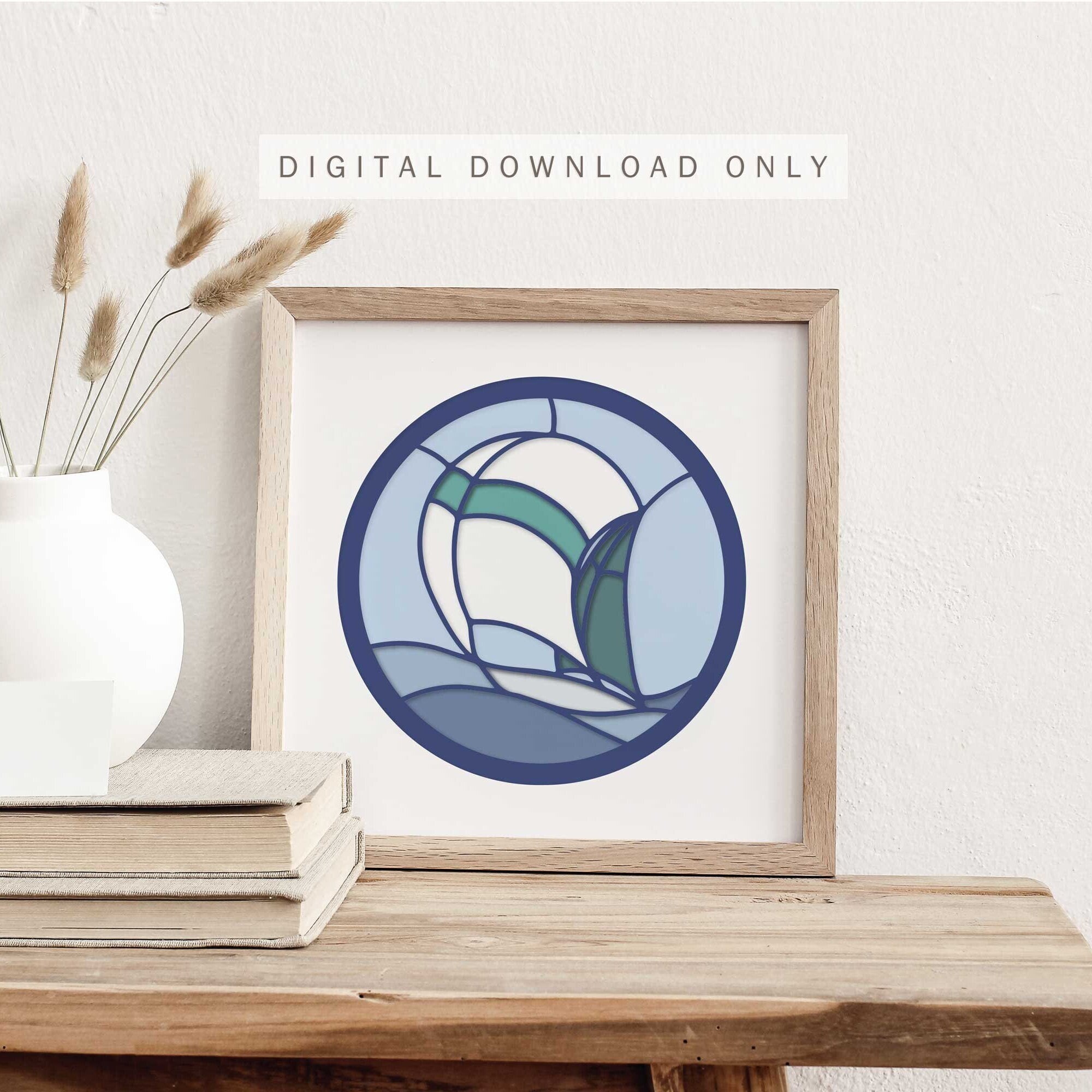 3D Boat at Sea SVG, Layered Coastal Ocean Shadow Box for Him, Dad ...