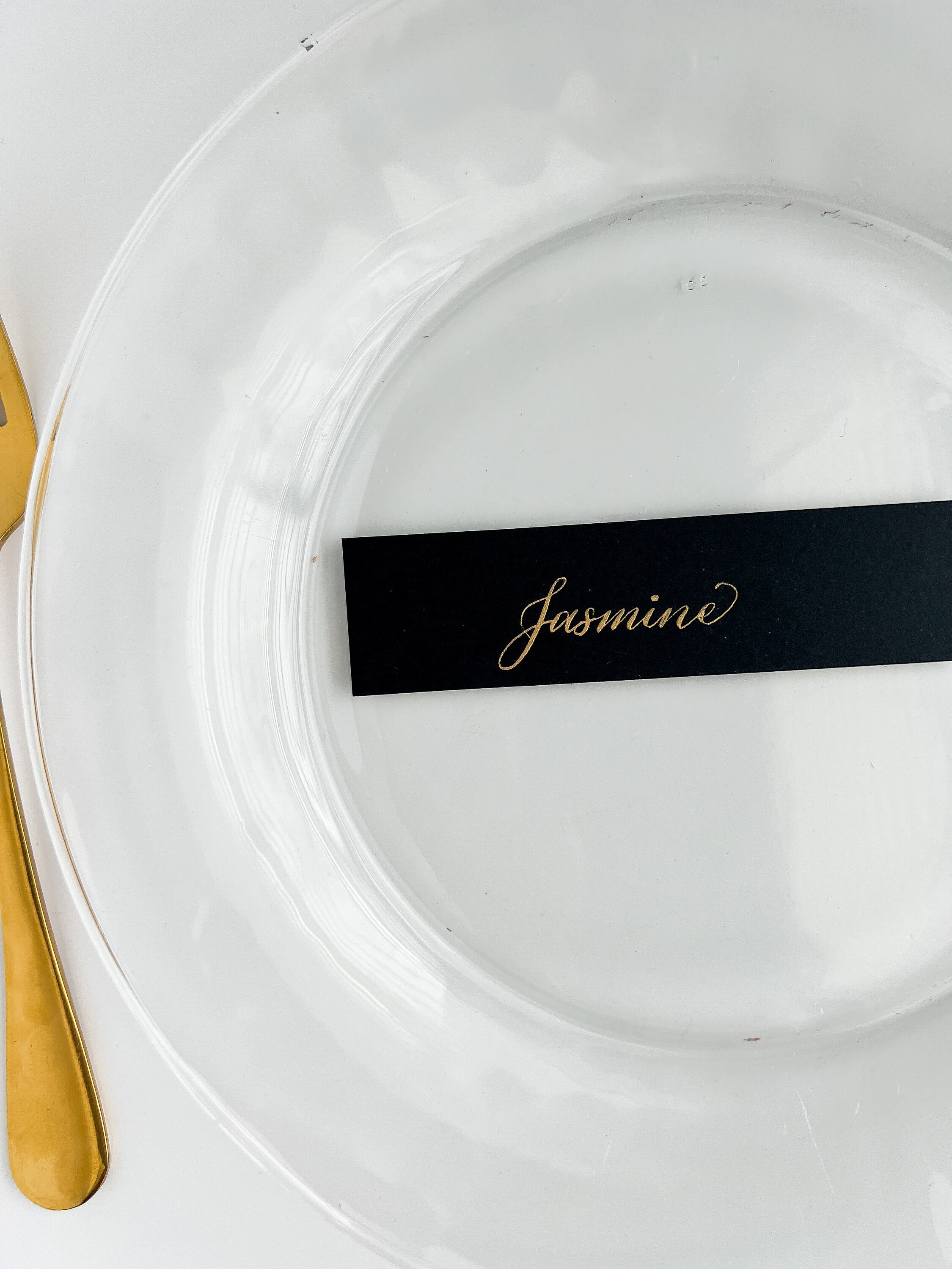 Modern Black Place Cards Black Name Tags Hand Calligraphy Cards for ...