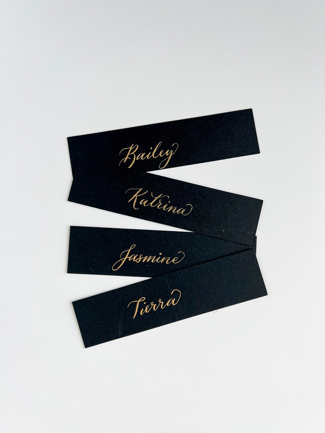 Modern Black Place Cards Black Name Tags Hand Calligraphy Cards for ...