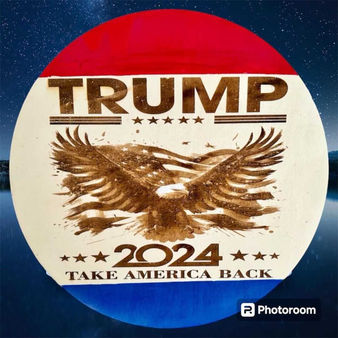 TRUMP Red White Blue Round Door Sign - Etsy