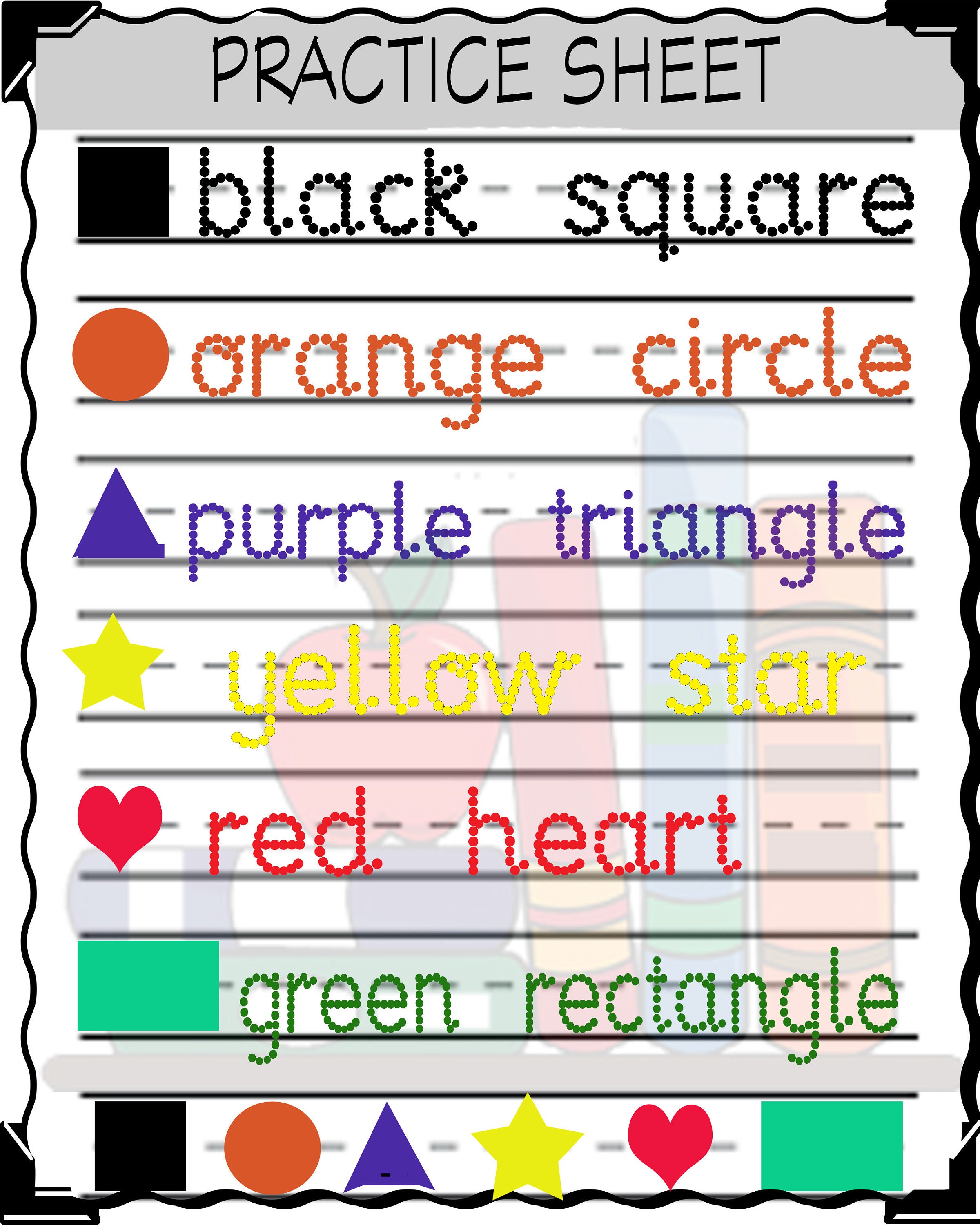Practice Board Custom Erasable Board for Shapes Pre-School | Etsy