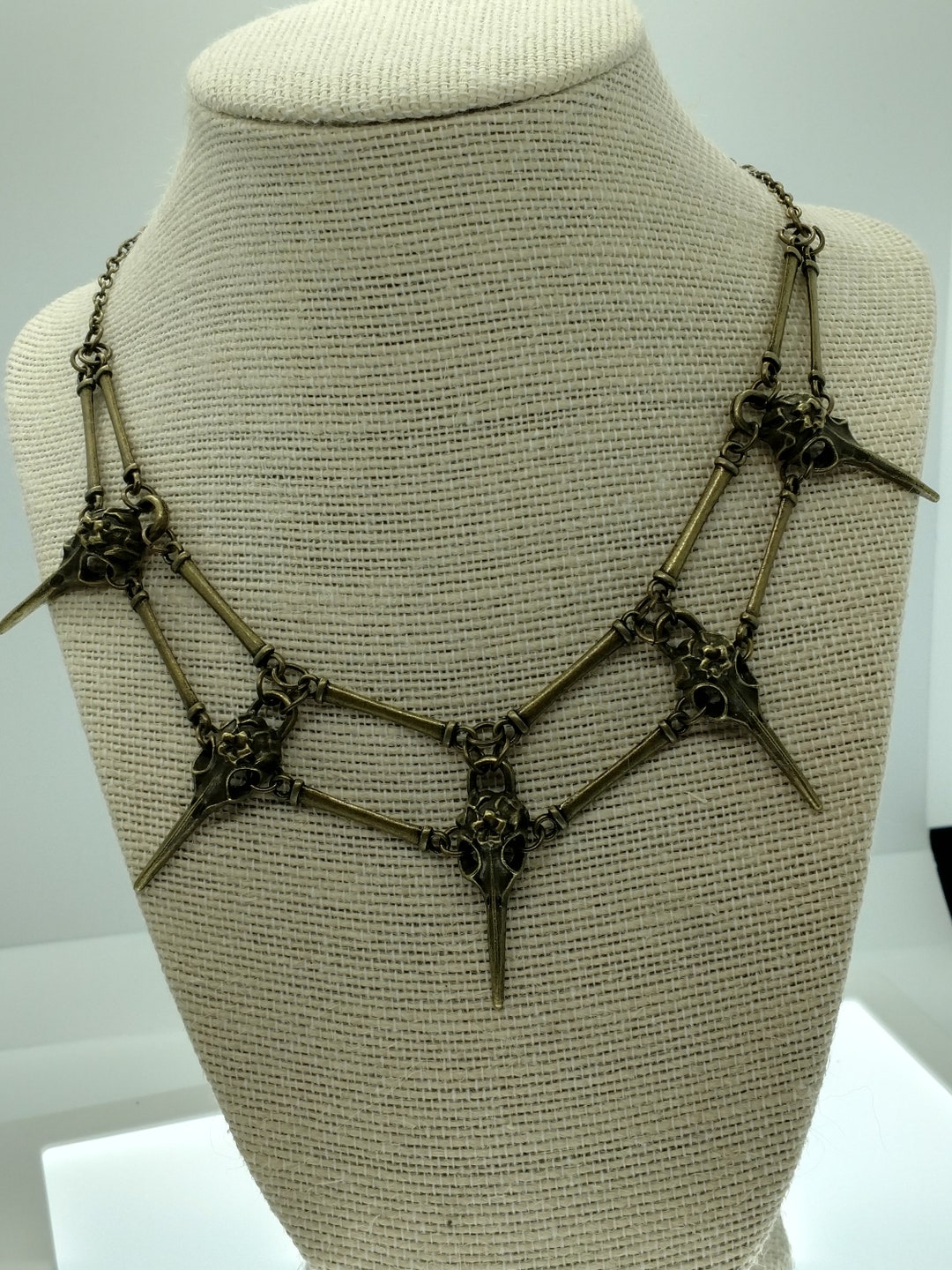 Raven Skull Choker, Raven Skull, Gothic Choker, Bird Skull, Raven ...