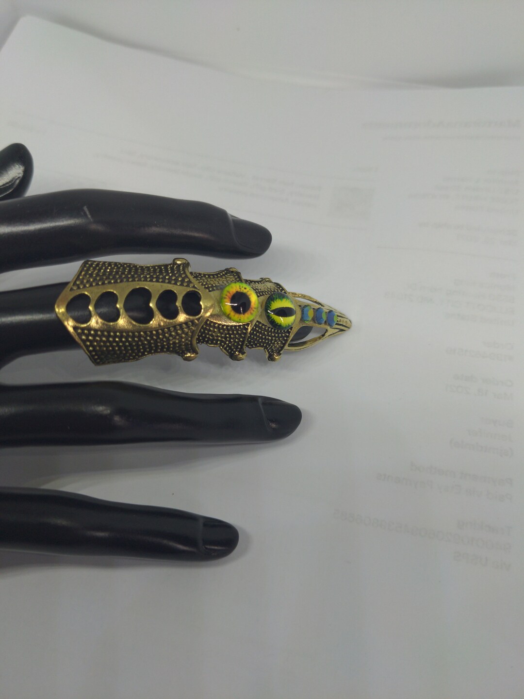 Evil Eye Claw Ring, Evil Eye Armor Ring, Evil Eye Ring, Protection Ring ...