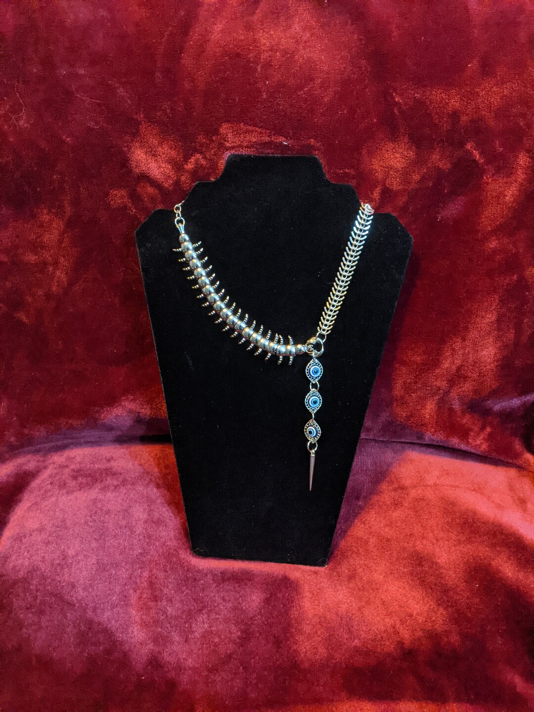 Centipede, Evil Eye Necklace, Creepy Jewelry, Halloween Jewelry, Wicca ...