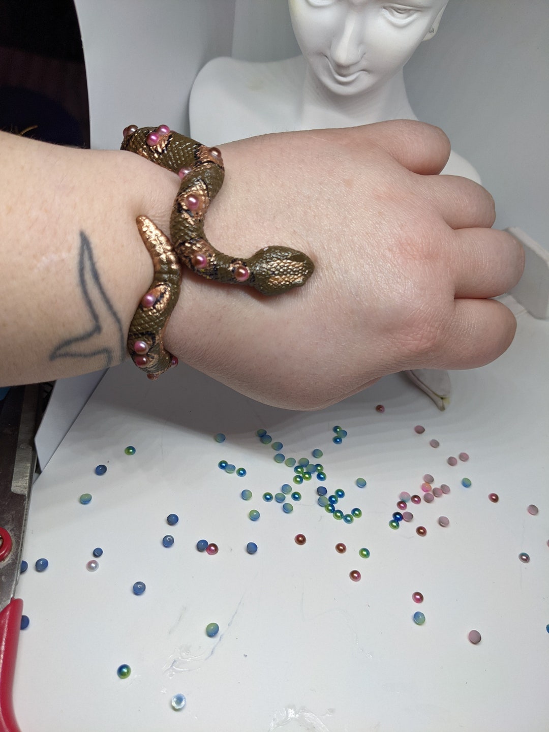 Adjustable Snake Bracelet, Snake Bracelet, Rattlesnake Bracelet ...