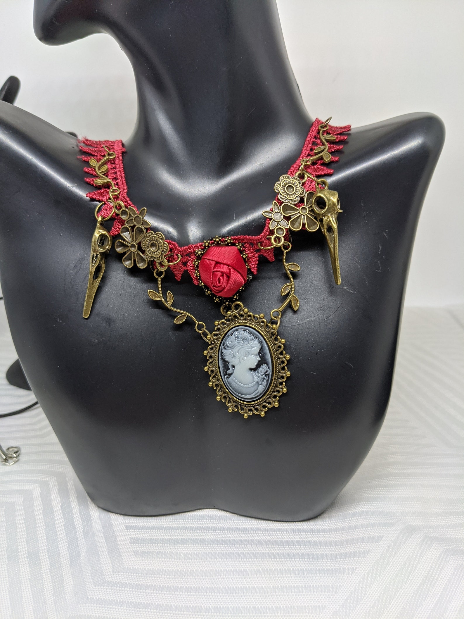 Raven Skull Choker Raven Skull Gothic Choker Bird Skull - Etsy