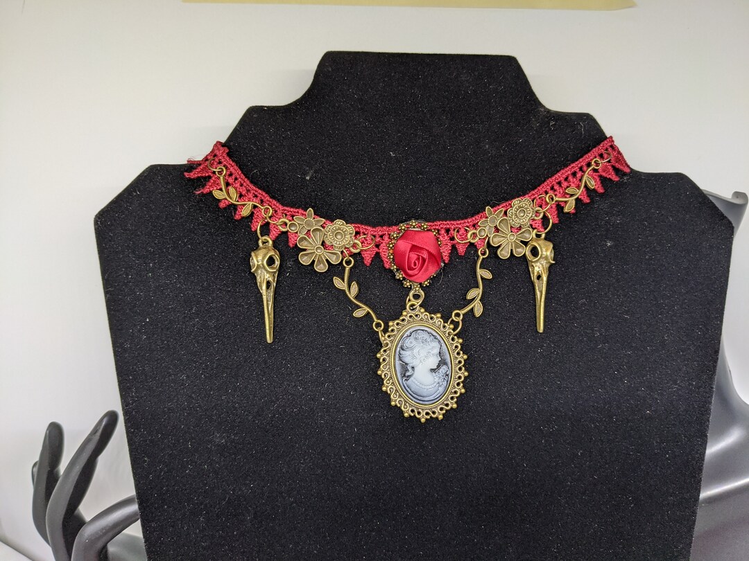 Raven Skull Choker, Raven Skull, Gothic Choker, Bird Skull, Raven ...