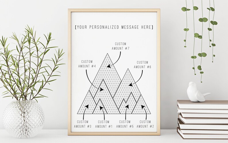 1000 Unit Geometric Mountain Progress Chart - Etsy
