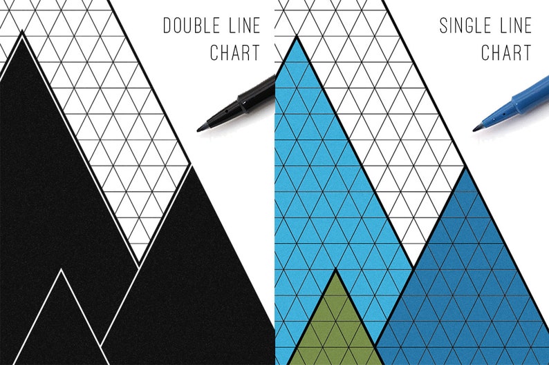 1000 Unit Geometric Mountain Progress Chart - Etsy