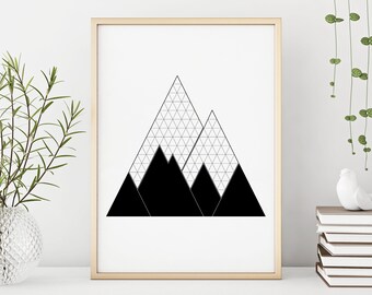 1000 Unit Geometric Mountain Progress Chart - Etsy