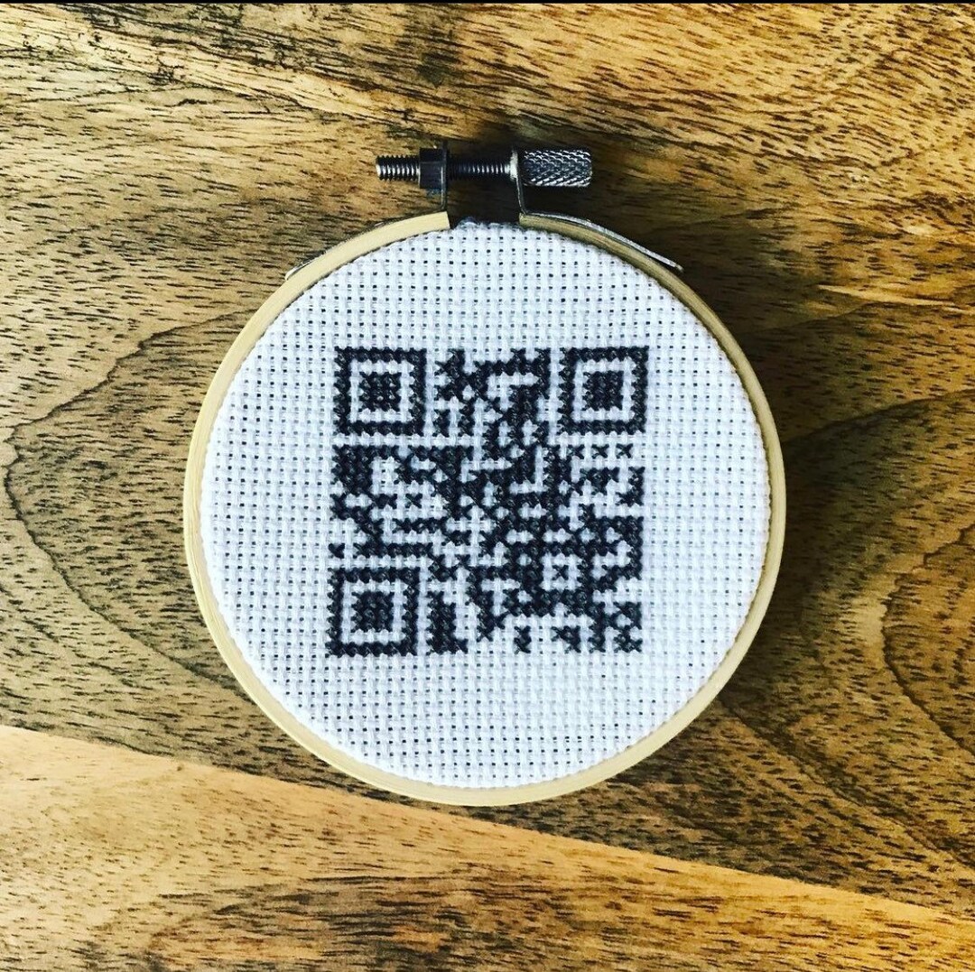 CUSTOM QR CODE Finished Cross-stitch - Etsy