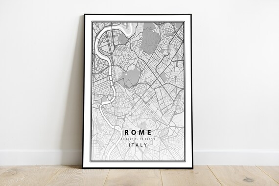 Rome Printable Map Poster | Etsy