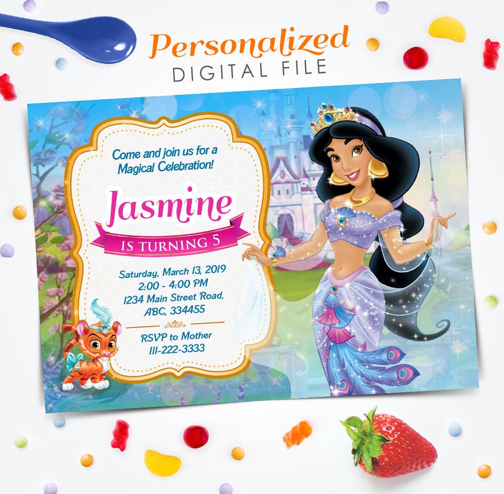 Princess Jasmine Invitation, Aladdin - Princess Jasmine Birthday ...