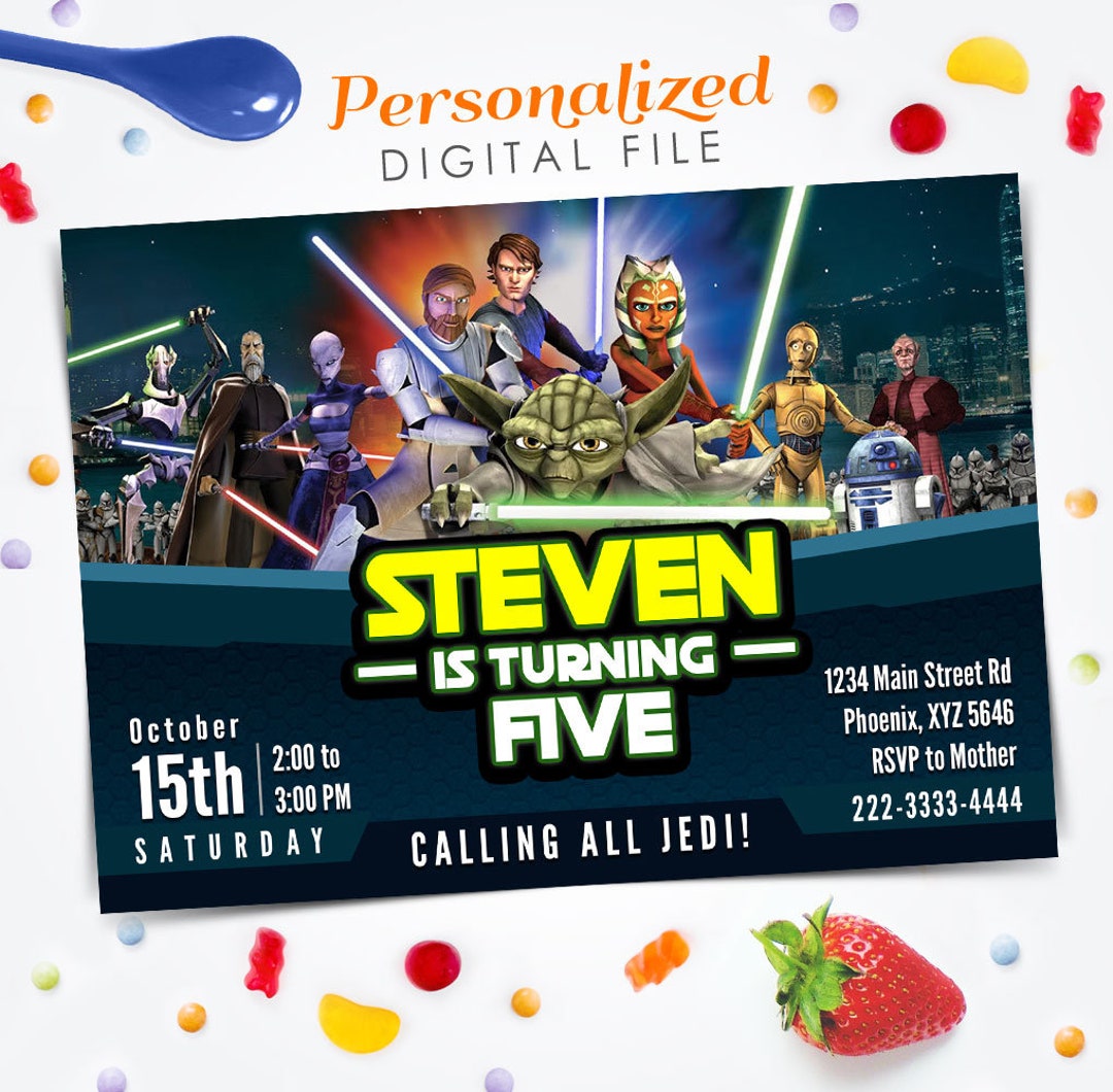 Star Wars Invitation, Star Wars Birthday Invitation, Star Wars Panther ...