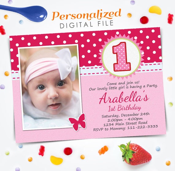 1st Birthday Invitation Any Age Birthday Invitation Baby - Etsy
