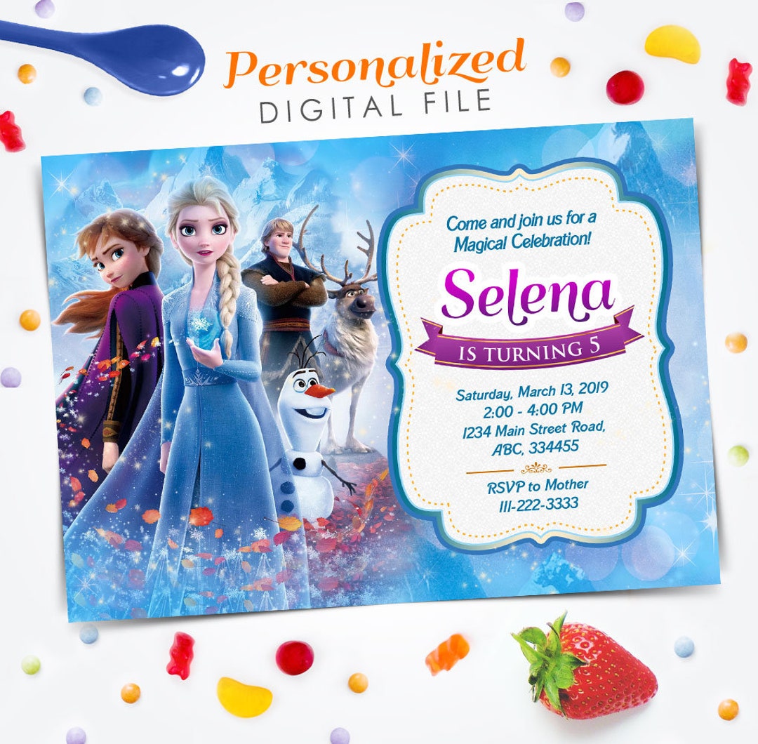 Frozen 2 Invitation, Frozen 2 Birthday Invitation, Frozen 2 Invite, 5x7 ...