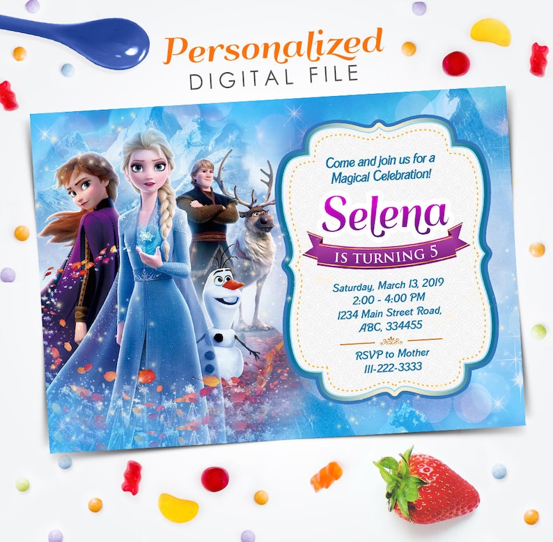 Frozen 2 Invitation, Frozen 2 Birthday Invitation, Frozen 2 Invite, 5x7 ...