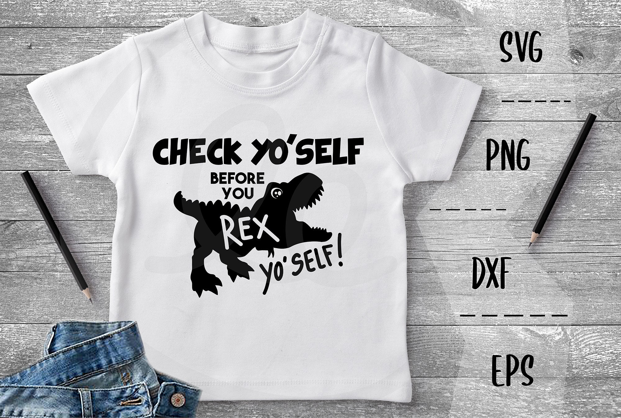 Dinosaur SVG Check Yo'self Before You Rex Yo'self, Funny Kids -PNG Eps ...