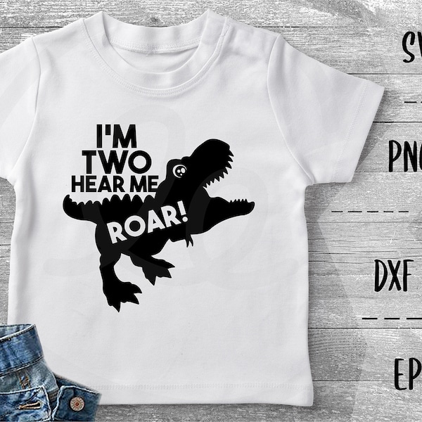 Roar I'm Two Svg - Etsy