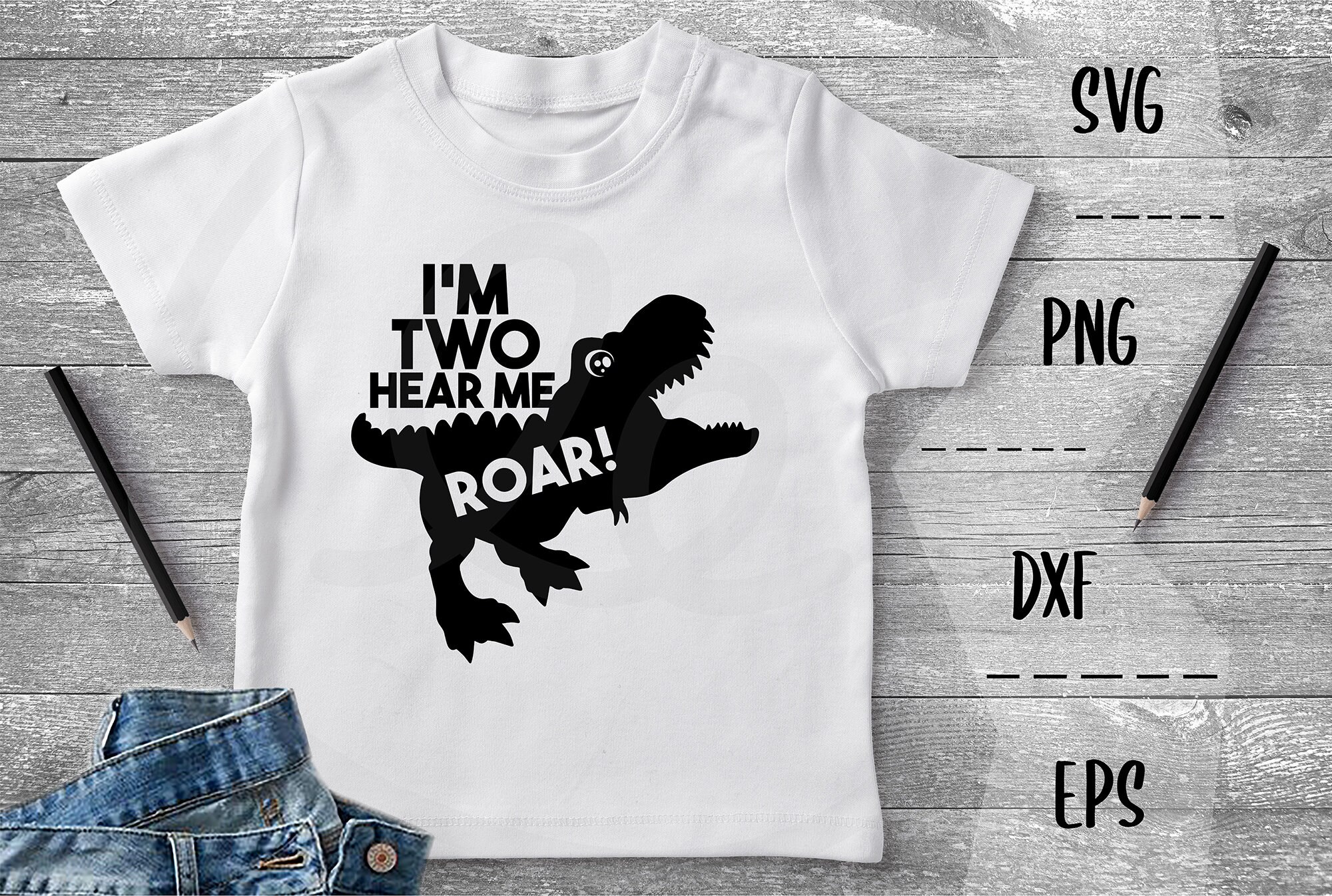 I'm Two Hear Me Roar SVG Dinosaur T-Rex Two Years Old | Etsy