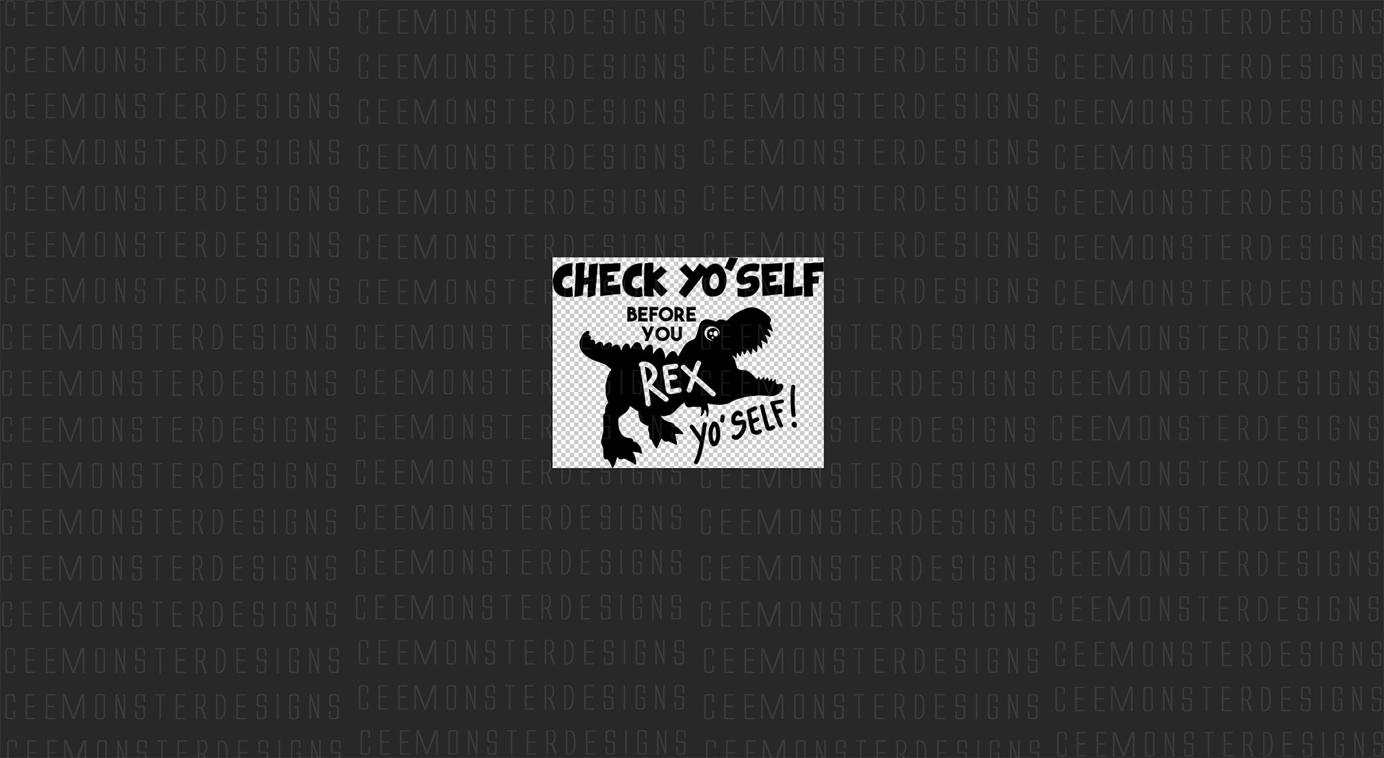 Dinosaur SVG Check Yo'self Before You Rex Yo'self, Funny Kids -PNG Eps ...