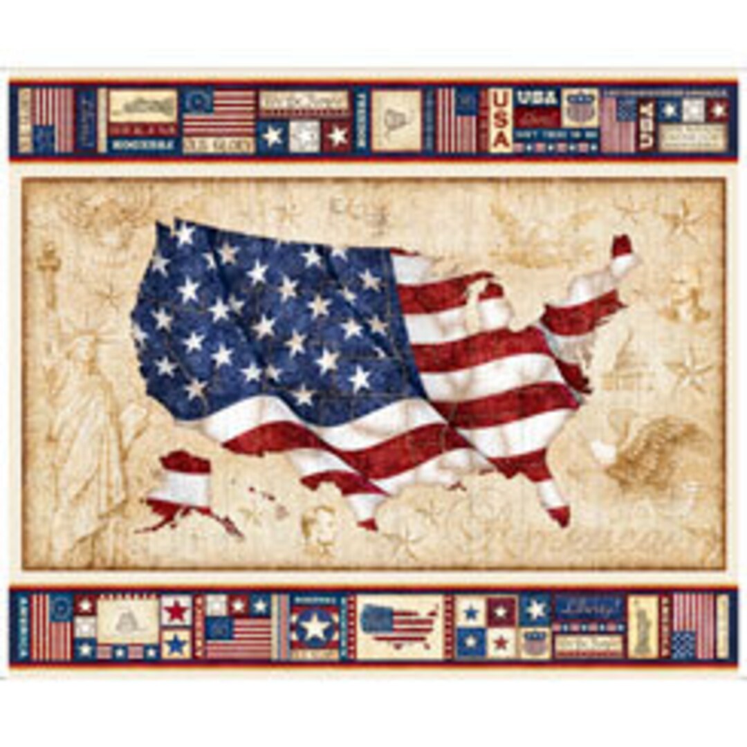 American Pride US Flag Panel by Q T Fabrics Panel Measures - Etsy