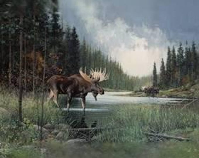 Moose Lake Earth Fabric Panel by Northcott Fabrics This is a Beautiful ...