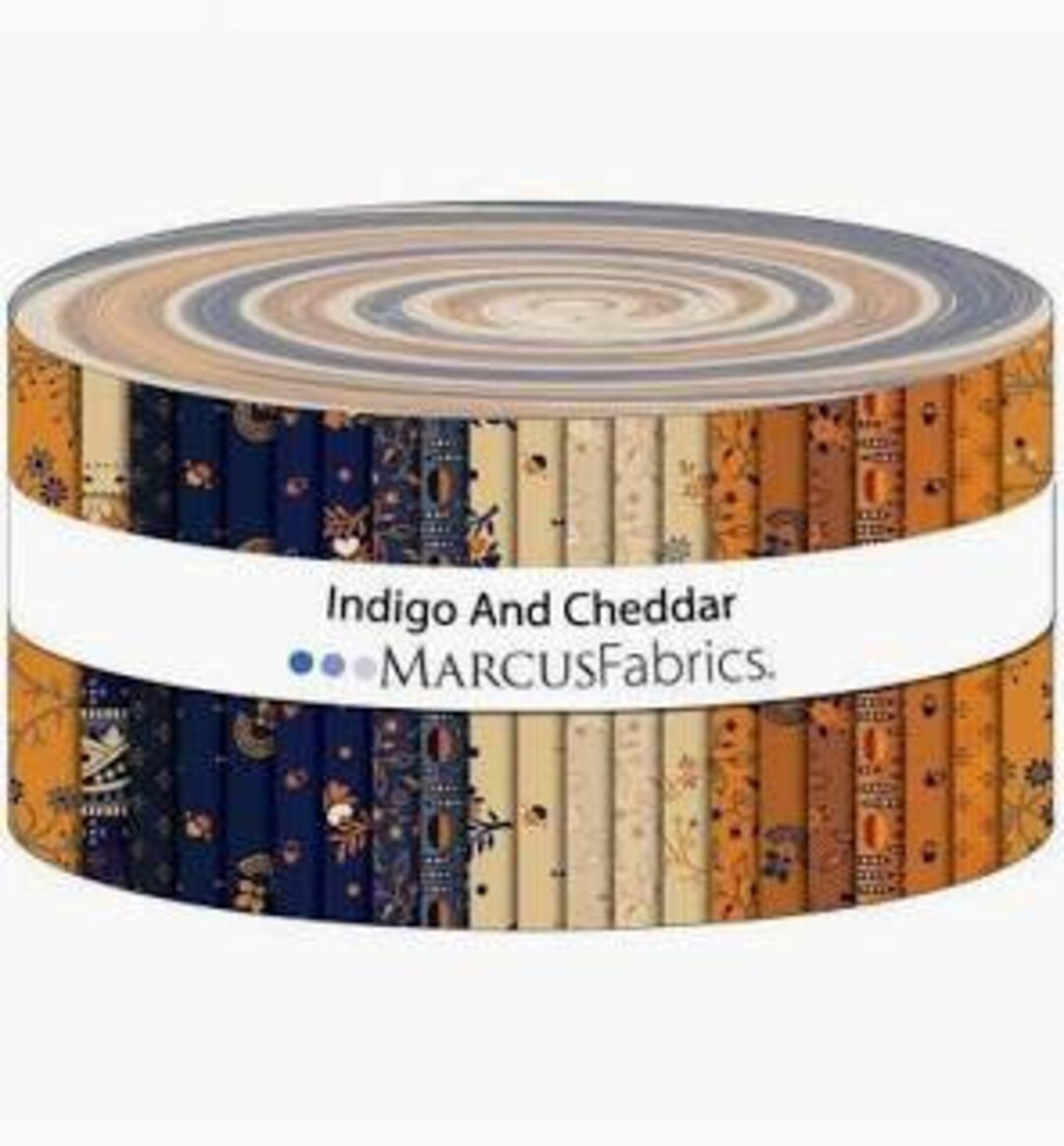 Indigo and Cheddar 40 Piece 2.5 Strip Bundle by Judie Rothermel for ...