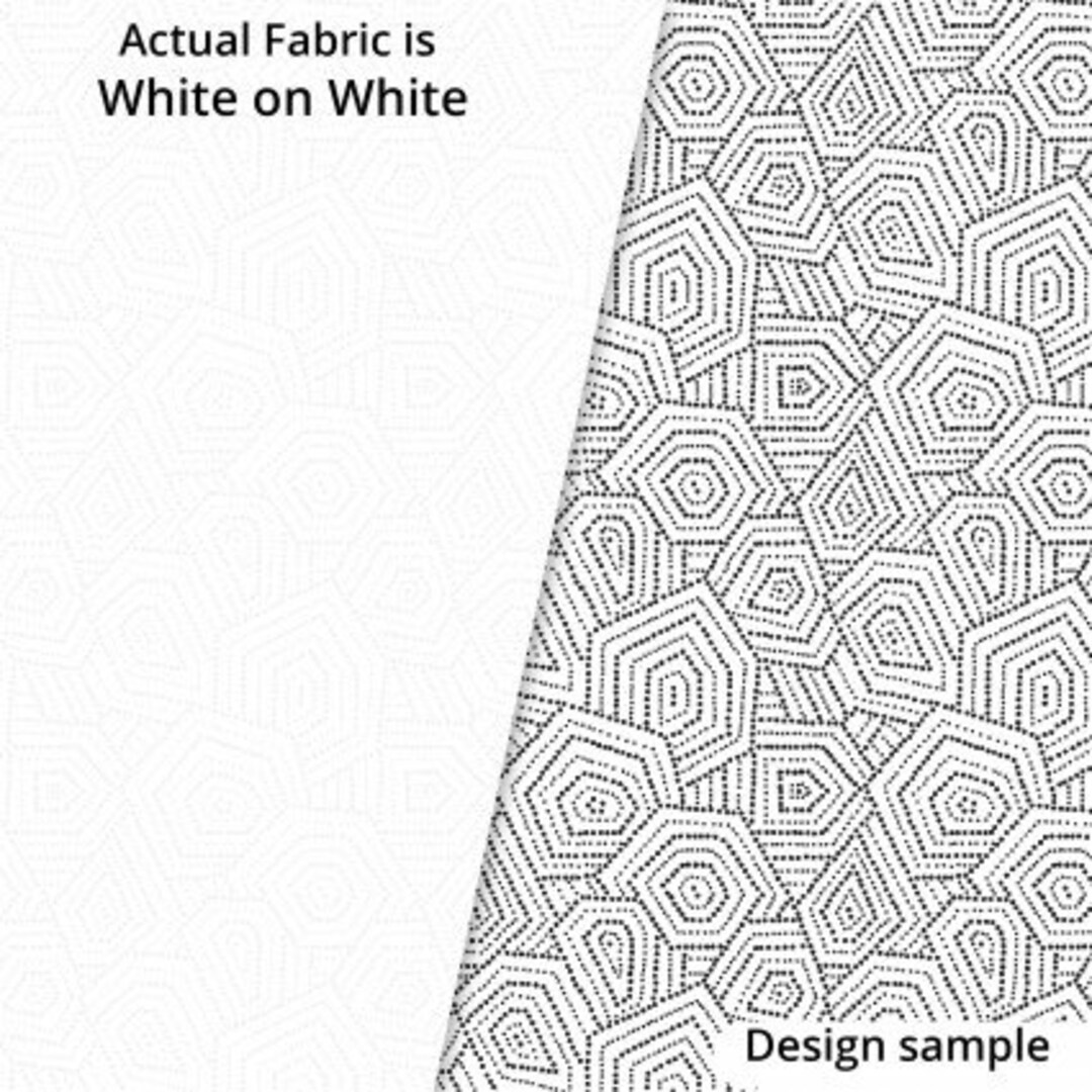 Ramblings White on White Geo Fabric by P&B Fabrics 00775 this is a 60 ...