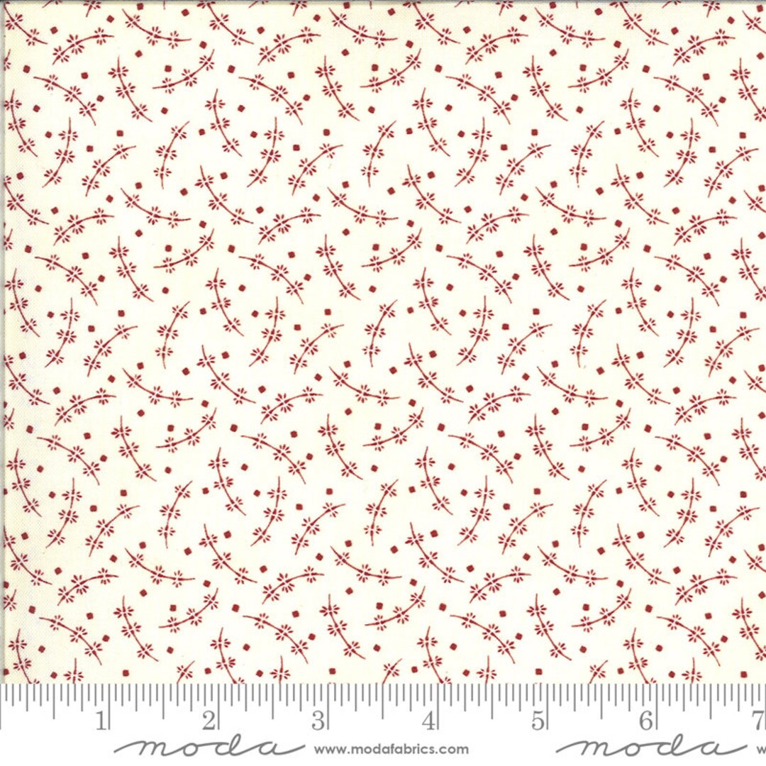 Redwork Gatherings Fabric by Primitive Gatherings for Moda - Etsy