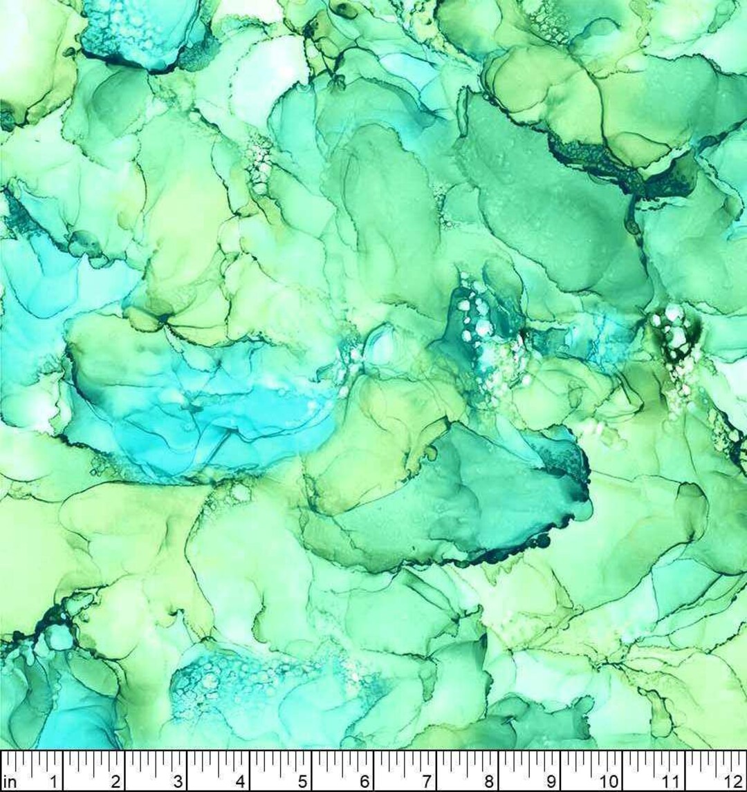 Allure Green Multi Large Texture 2 Peacock Fabric by Deborah Edwards ...