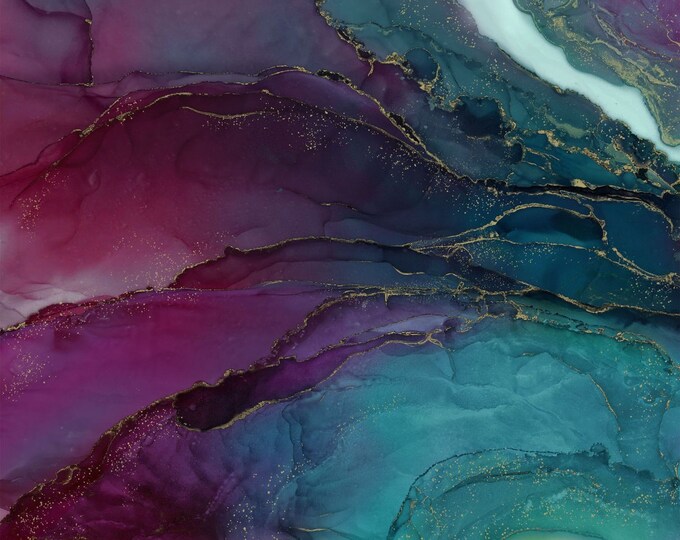 Midas Touch Plum Teal Metal Fabric Panel by Northcott 30x43 (240) #8 - Etsy
