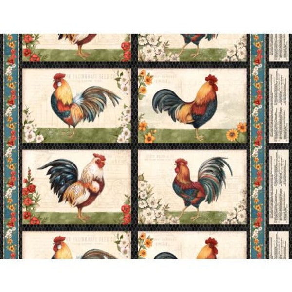 Rooster Fabric - Etsy