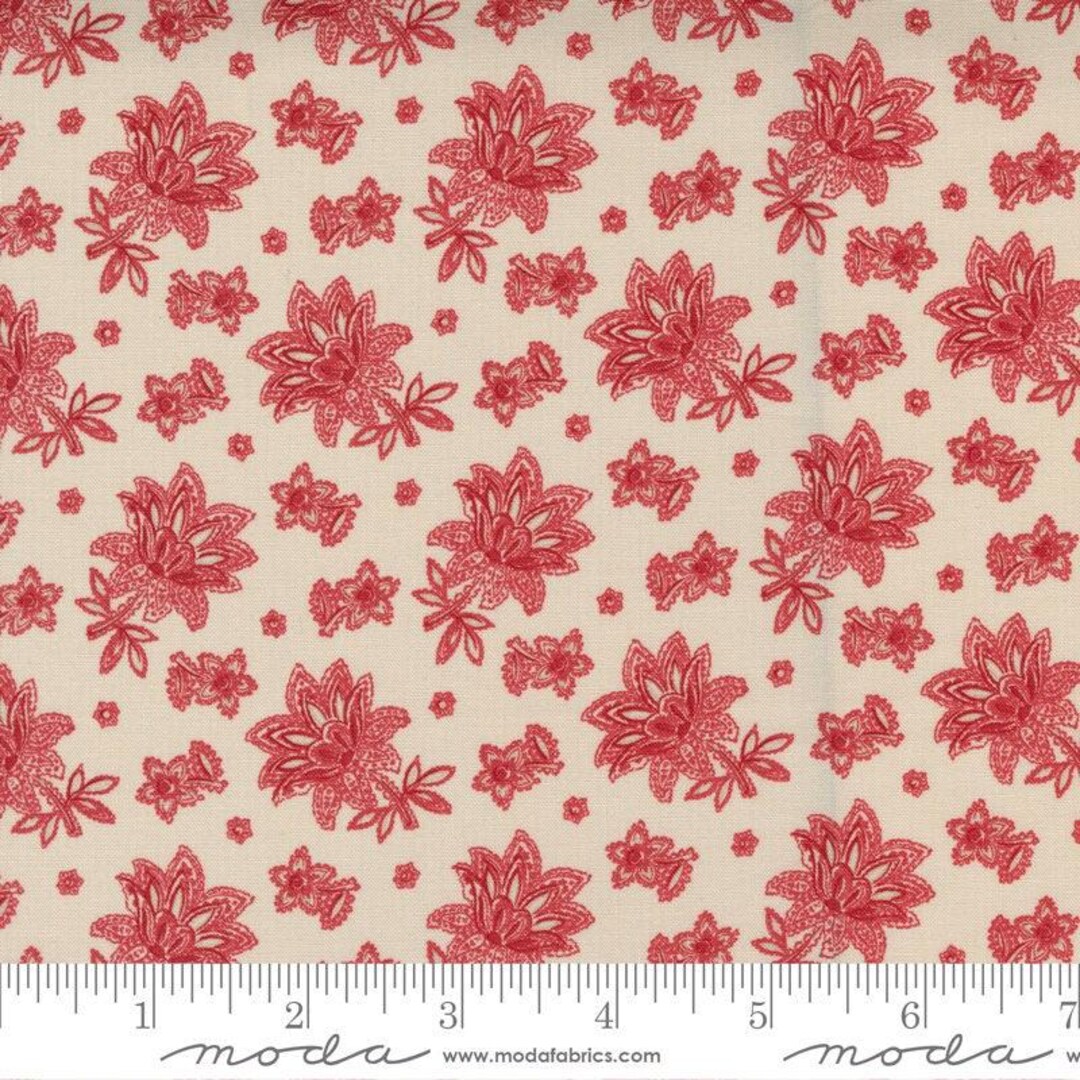 Cranberries Cream Sugar Cranberry Fabric by 3 Sisters for Moda Fabrics ...