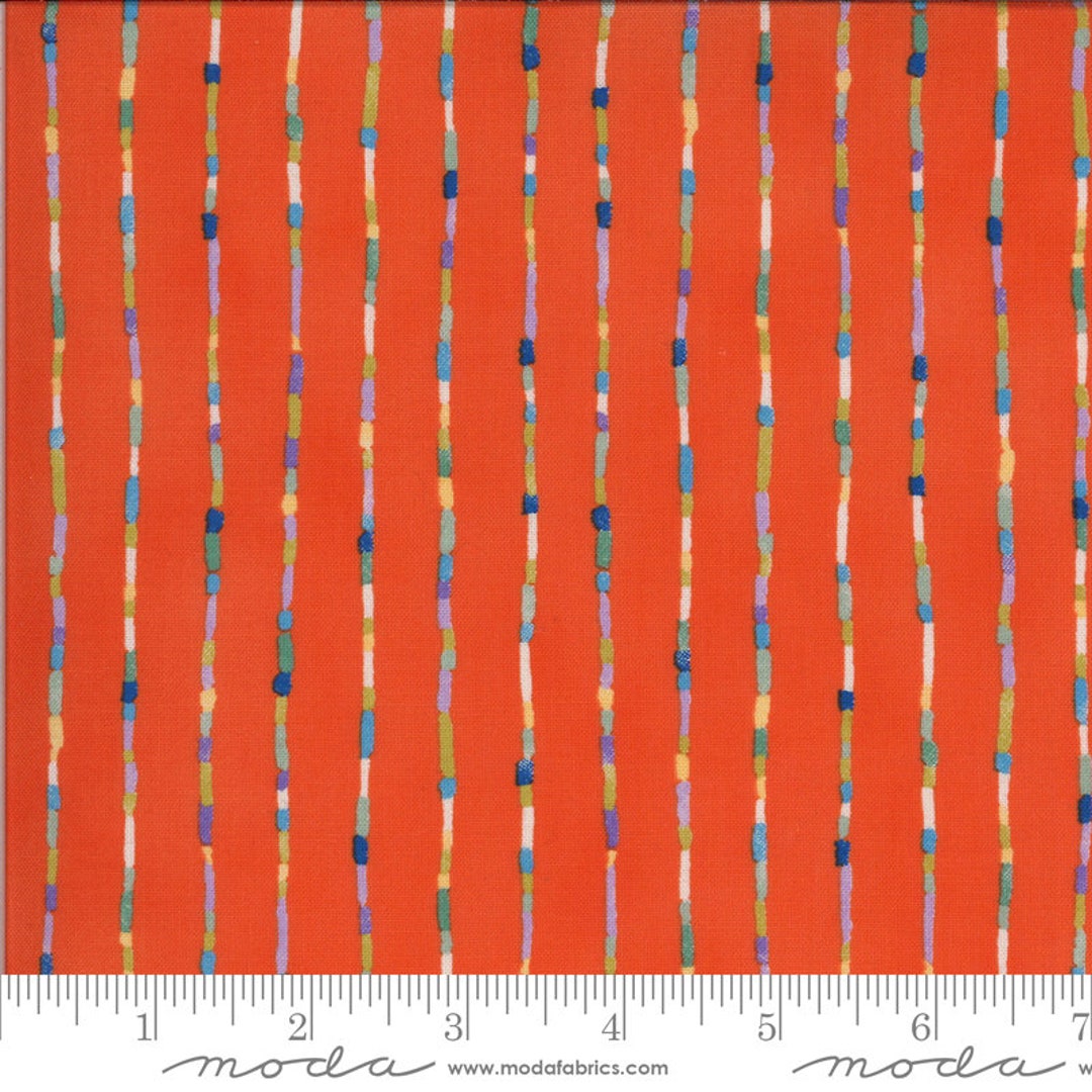 Lulu Stripe Clementine Fabric by Chez Moi for Moda Fabrics 33586 13 ...